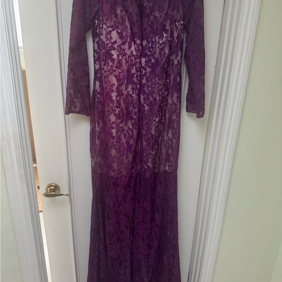 Dresses | Elegant Purple Lace Gown | Poshmark
